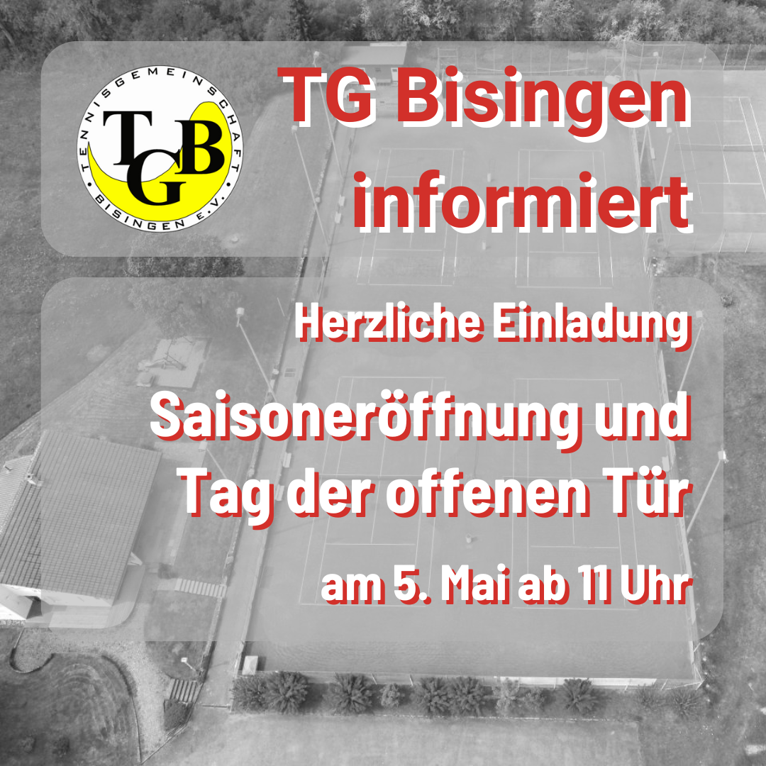 Saisoneröffnung und Tag der offenen Tür am 5. Mai – TG Bisingen